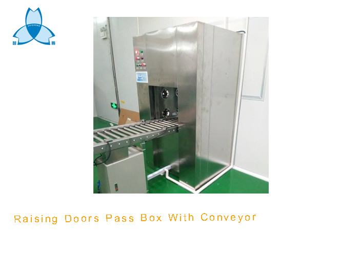 Automatic Raising Doors Air Shower Pass Box With Conveyor Rollers ...